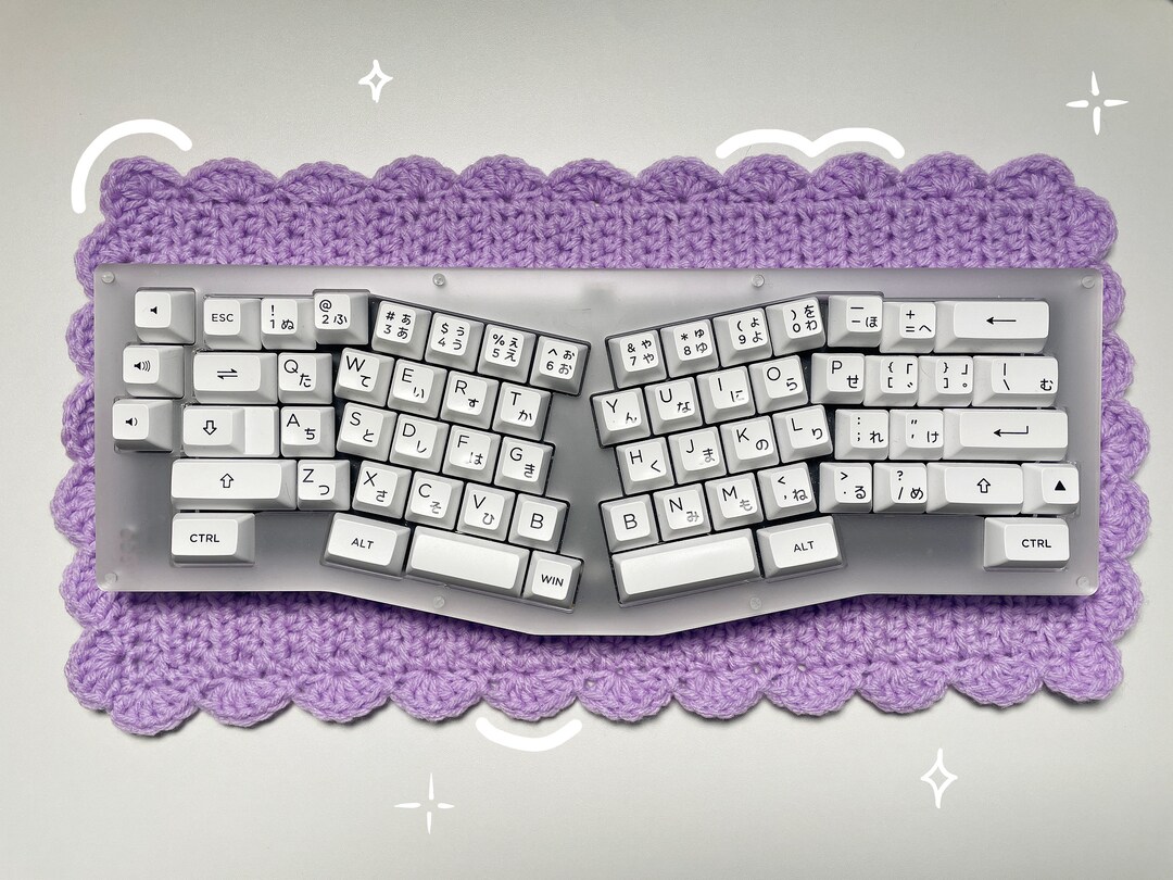 Light Purple Crochet Handmade Keyboard Desk Mat - Etsy