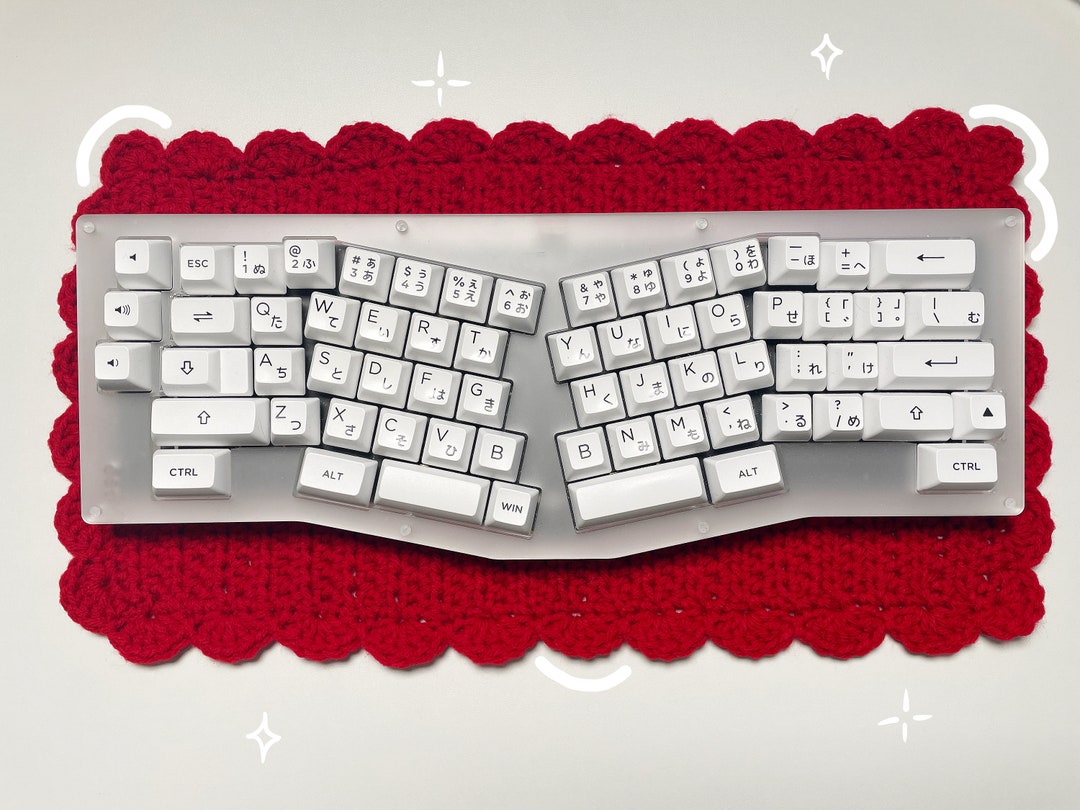 Red Crochet Handmade Keyboard Desk Mat - Etsy