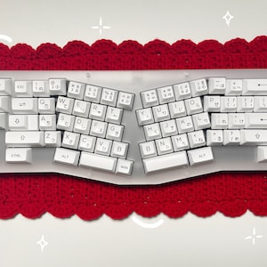 Red Crochet Handmade Keyboard Desk Mat - Etsy