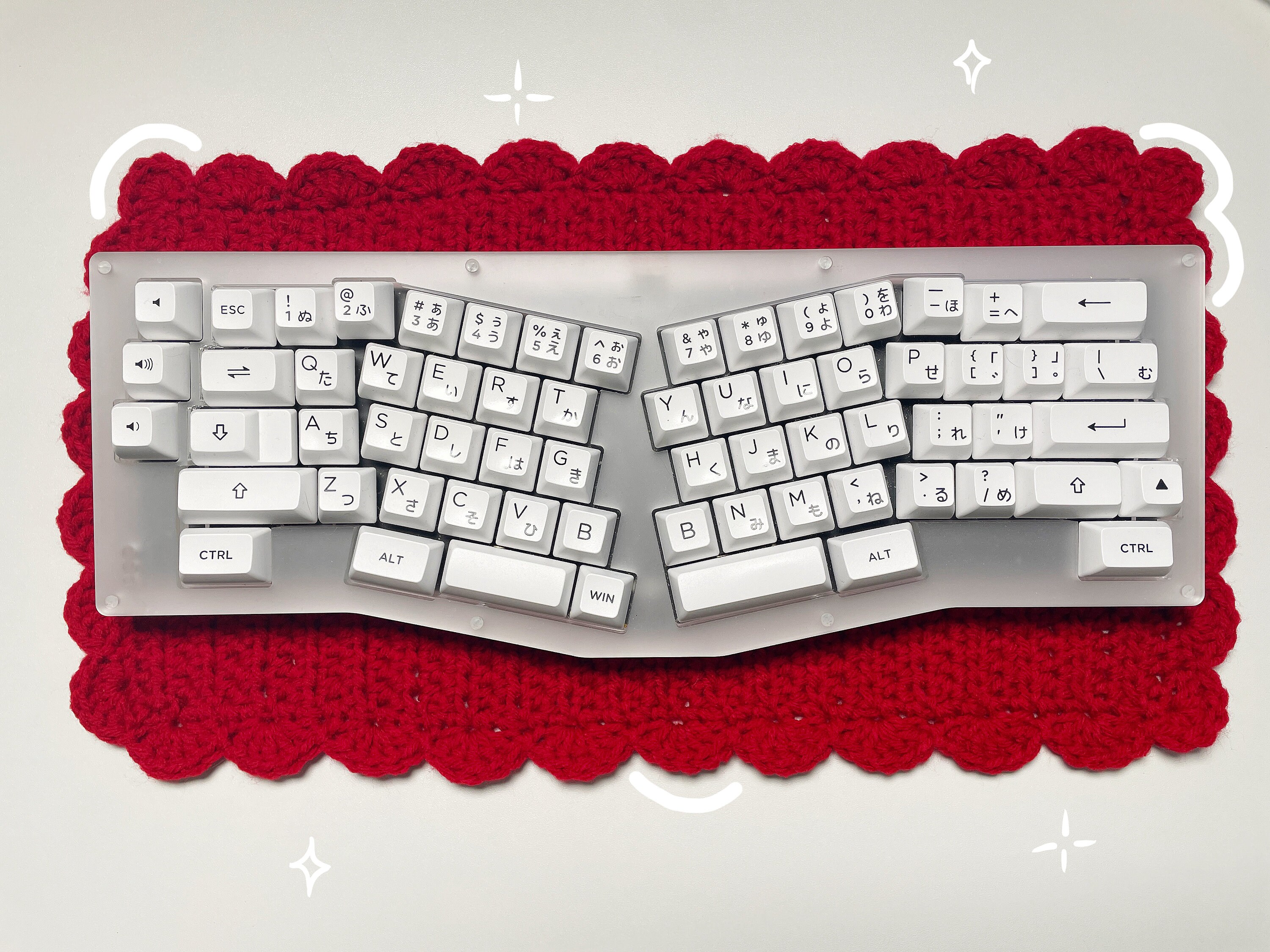 Red Crochet Handmade Keyboard Desk Mat - Etsy