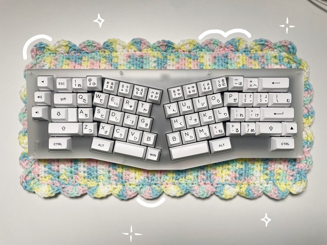 Pastel Rainbow Crochet Handmade Keyboard Desk Mat - Etsy