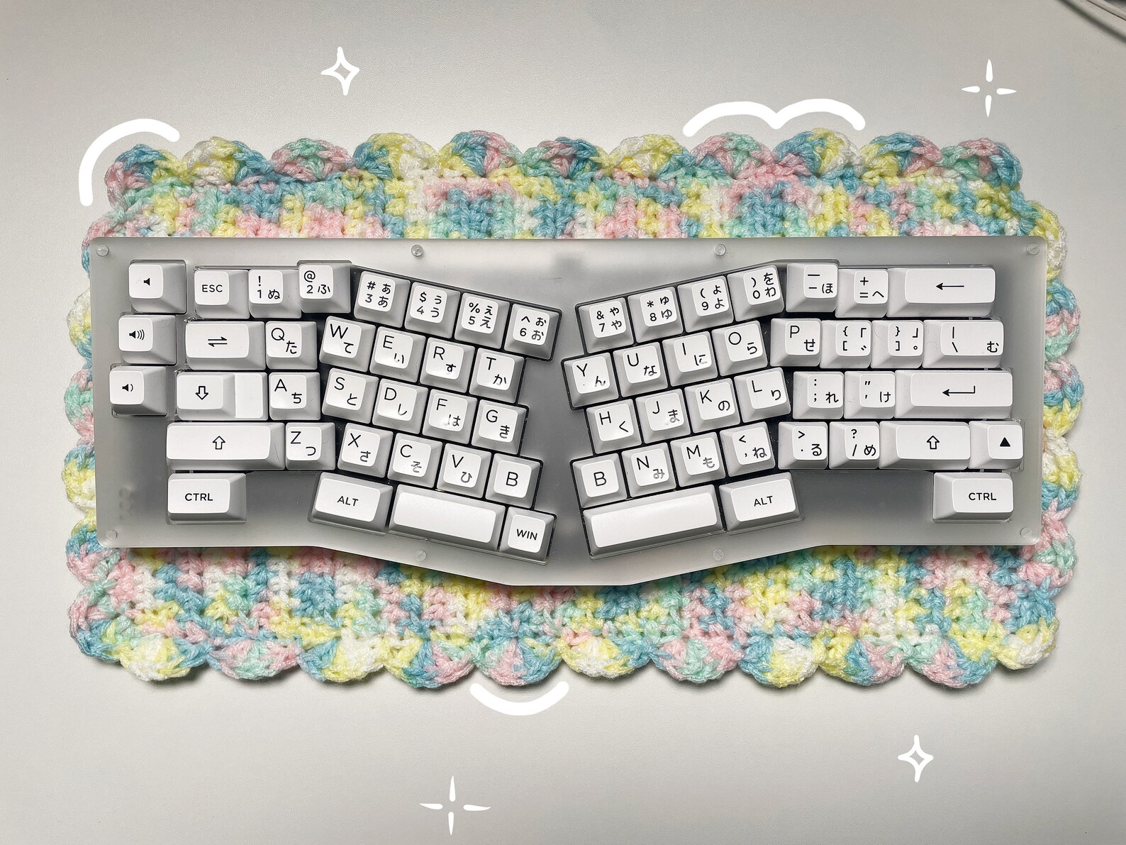 Pastel Rainbow Crochet Handmade Keyboard Desk Mat - Etsy
