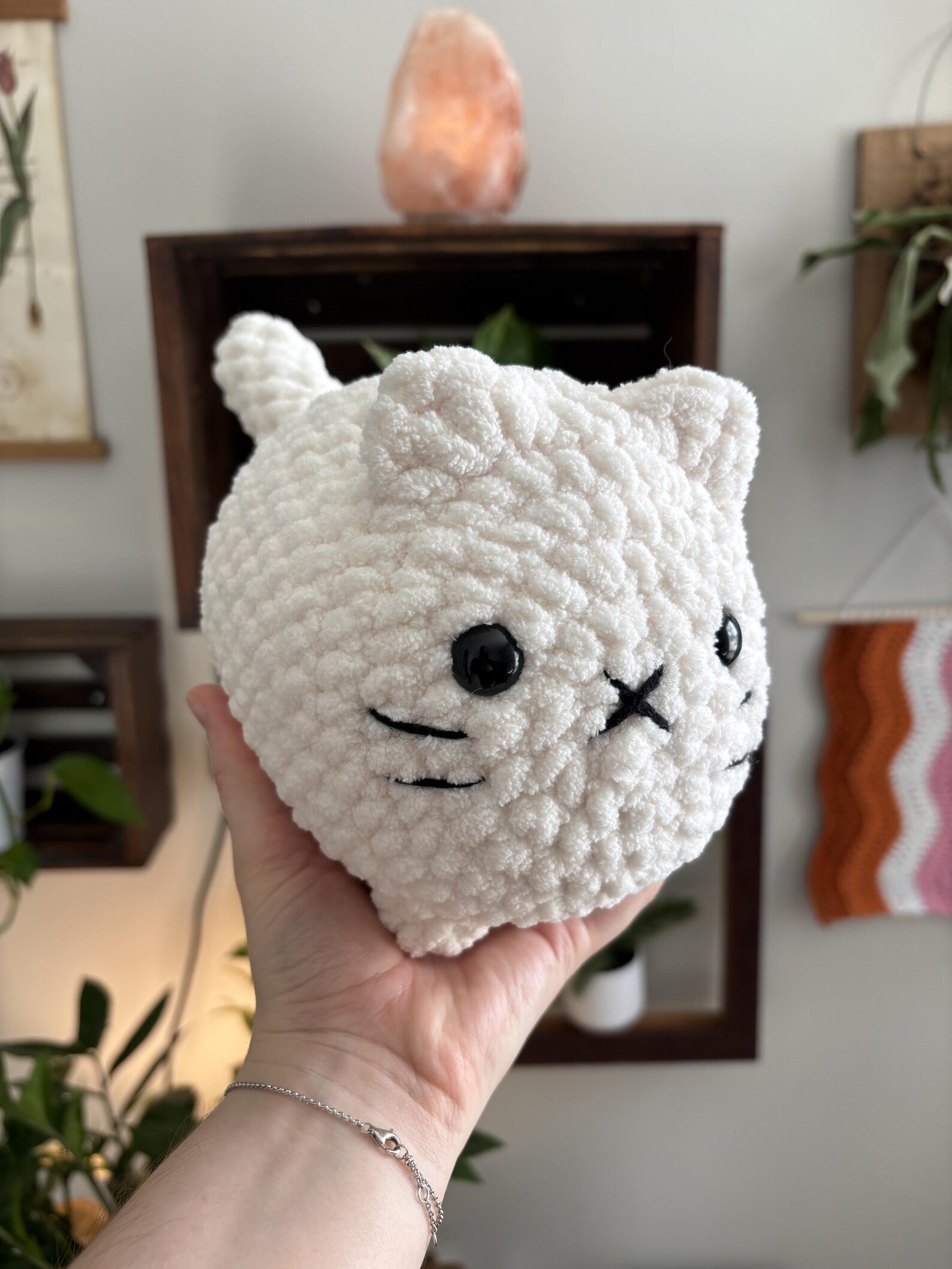 Crochet Handmade White Loaf Cat Plushie Amigurumi - Etsy