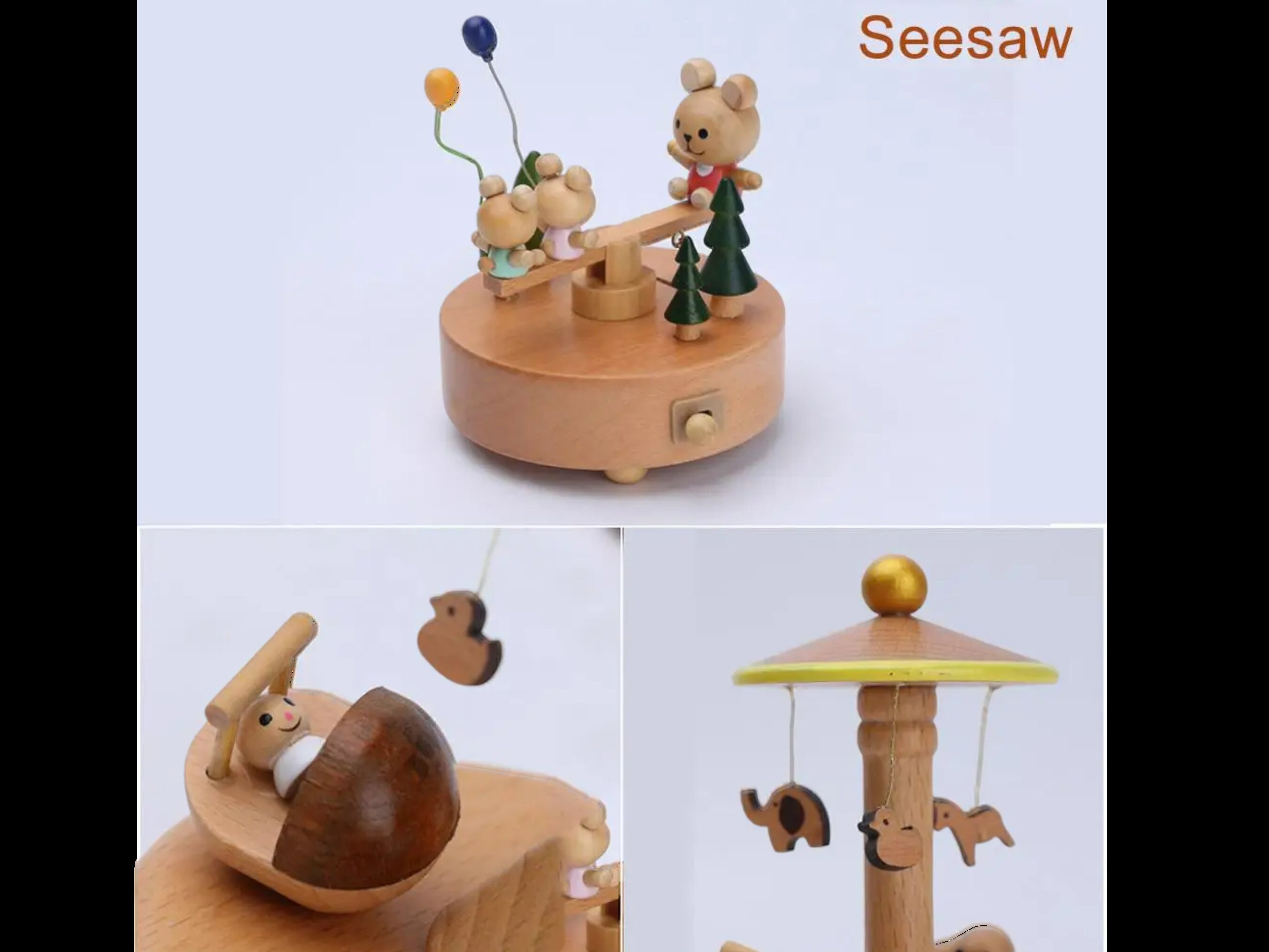 Wind-up Musical Box Wooden Music Box Retro Birthday Gift Vintage Home ...