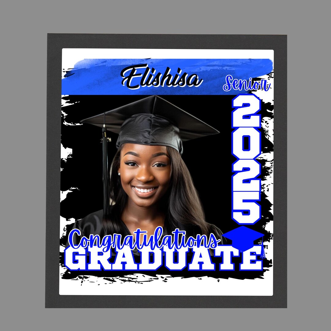 Blue Graduation Poster Template – Easy Editable Canva Design | Class of ...