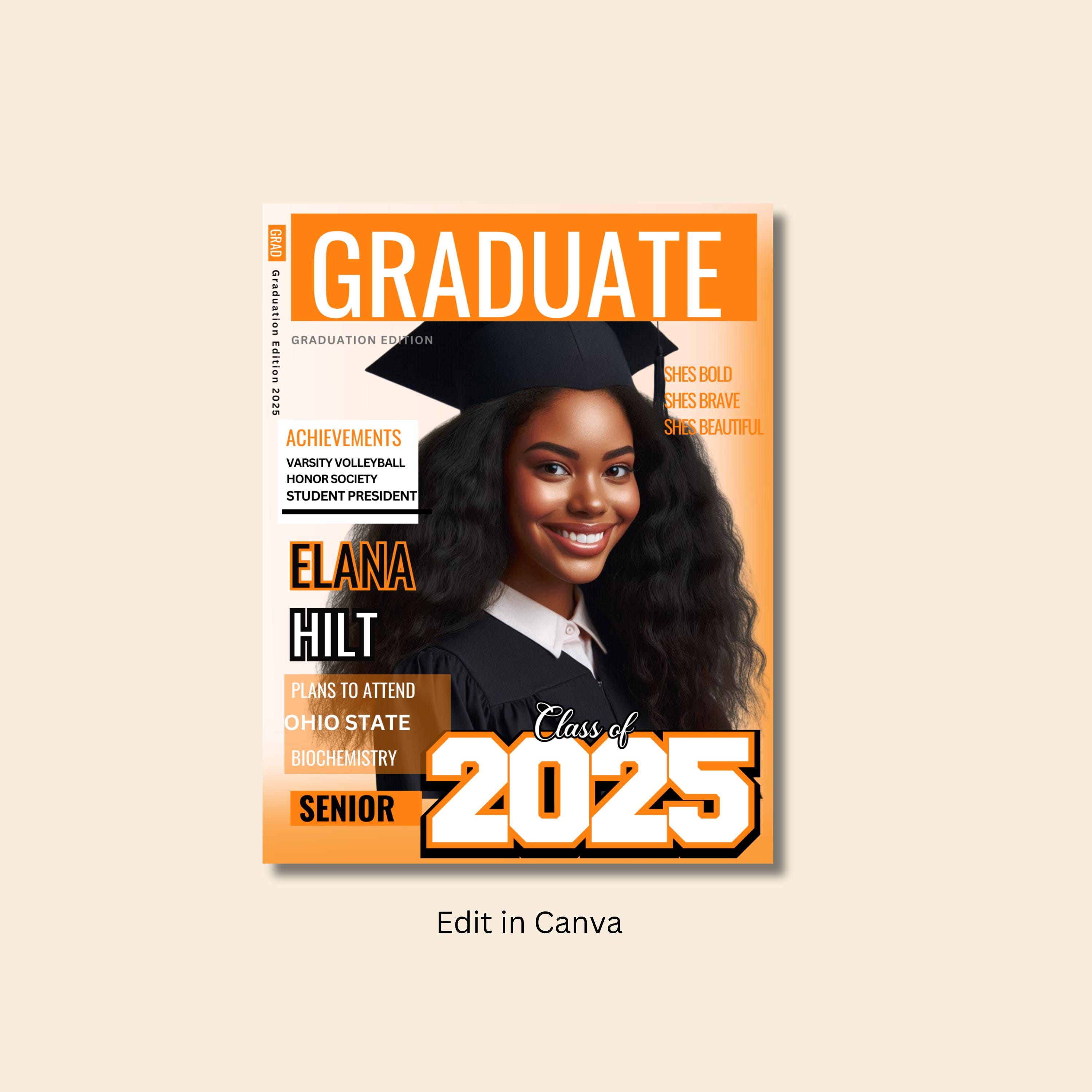 DIY Graduation Magazine Cover Personalized Senior Graduation Keepsake ...