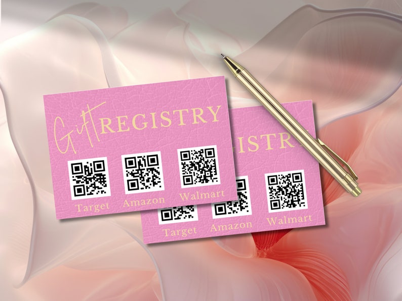 Elegant Gift Registry Card QR Code Registry Perfect Companion for ...