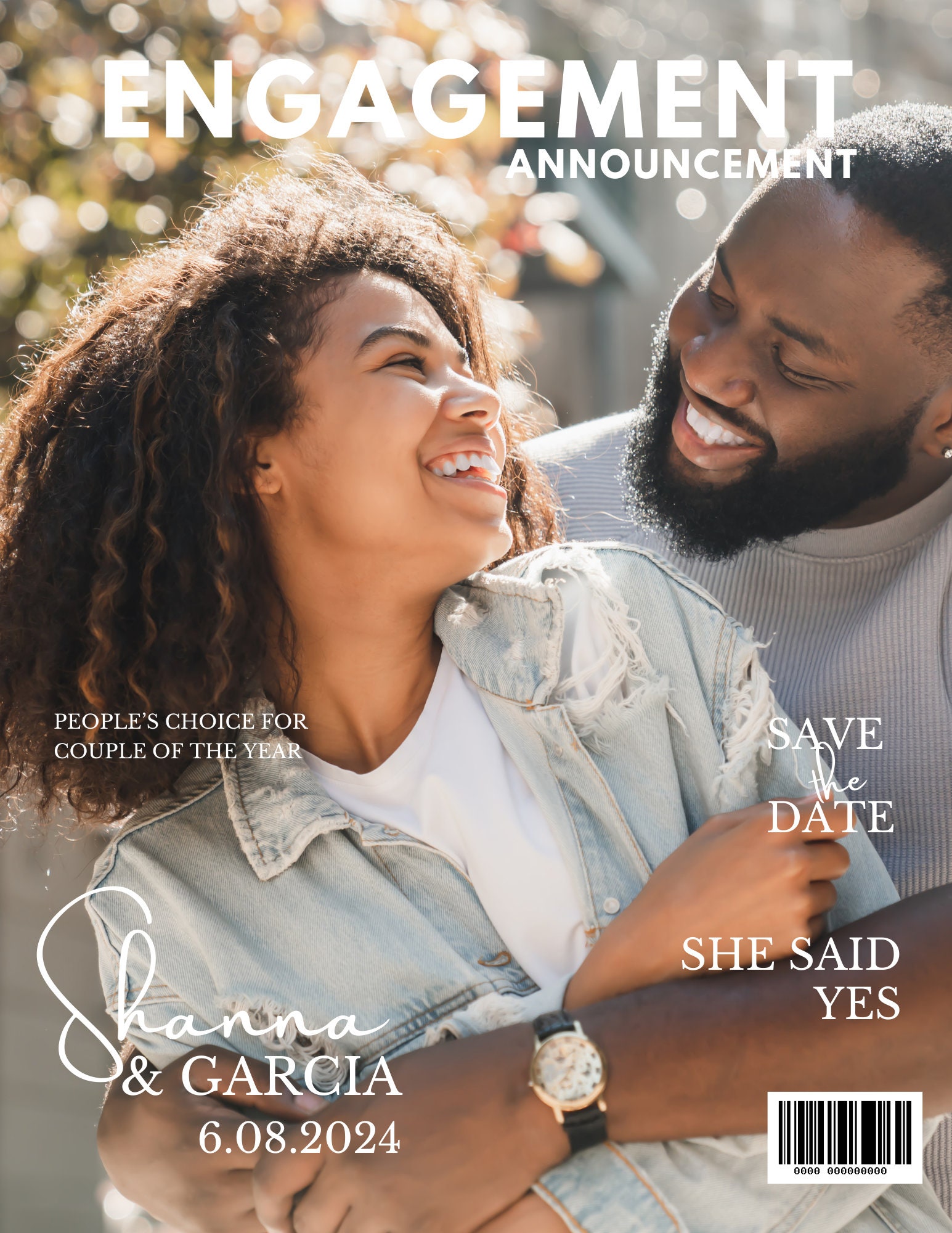 Customizable Editable Engagement Announcement Magazine Cover Editable ...