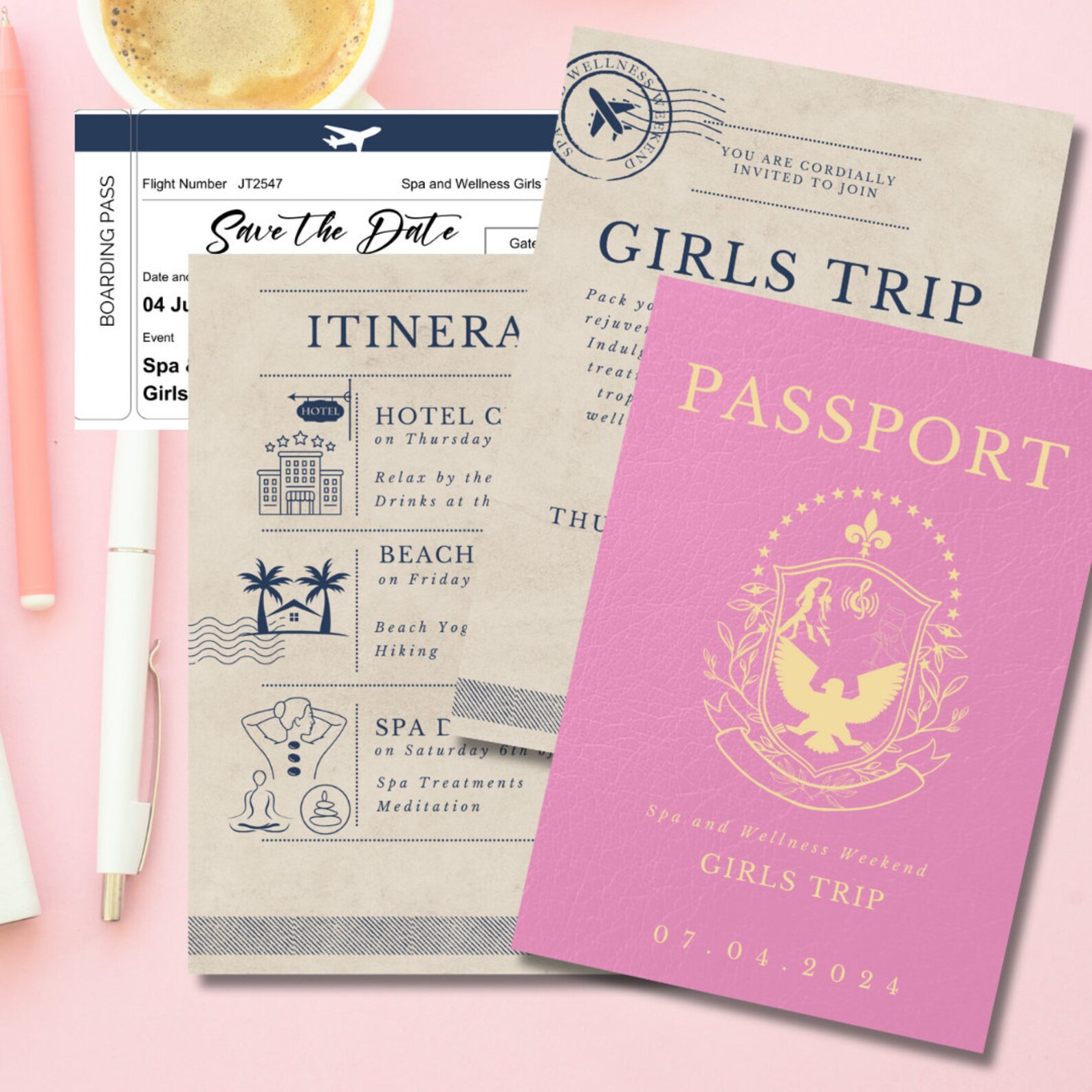Passport Invitation Template for Destination Wedding, Birthday Party ...
