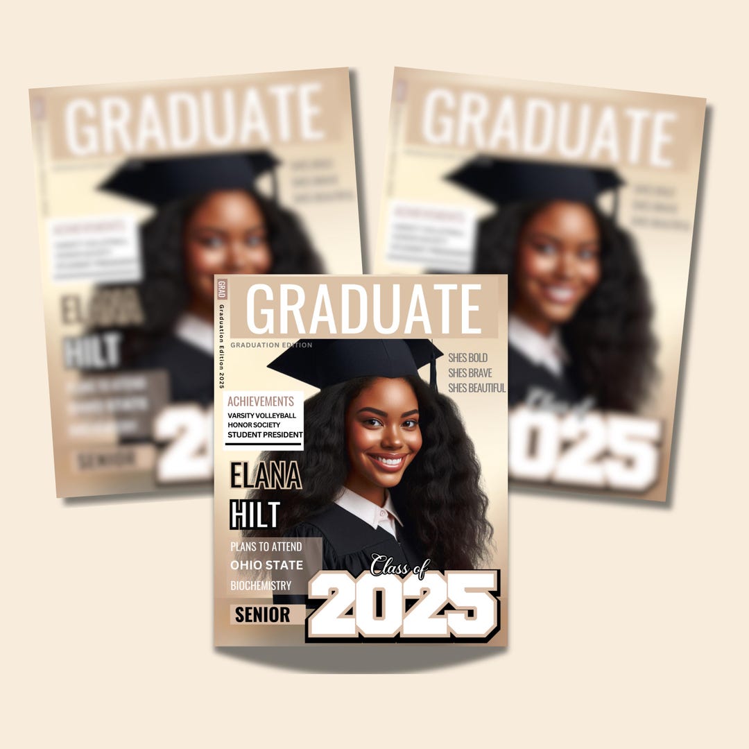 DIY Graduation Magazine Cover Personalized Senior Graduation Keepsake ...