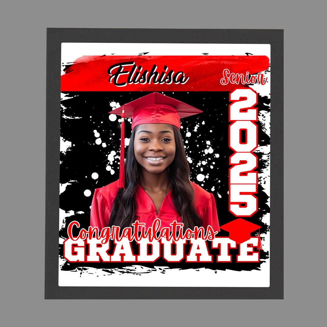 Red Graduation Poster Template – Easy Editable Canva Design | Class of ...