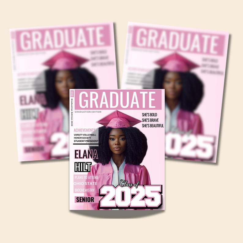Custom Graduation Magazine Cover Personalized Senior Graduation ...