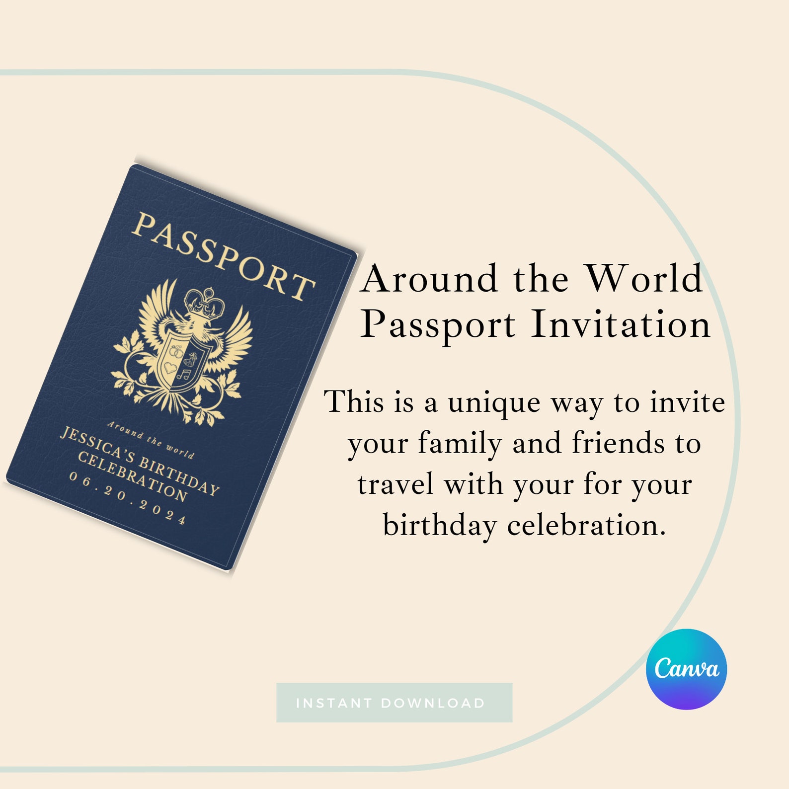 Passport Invitation Template for Destination Wedding, Birthday Party ...