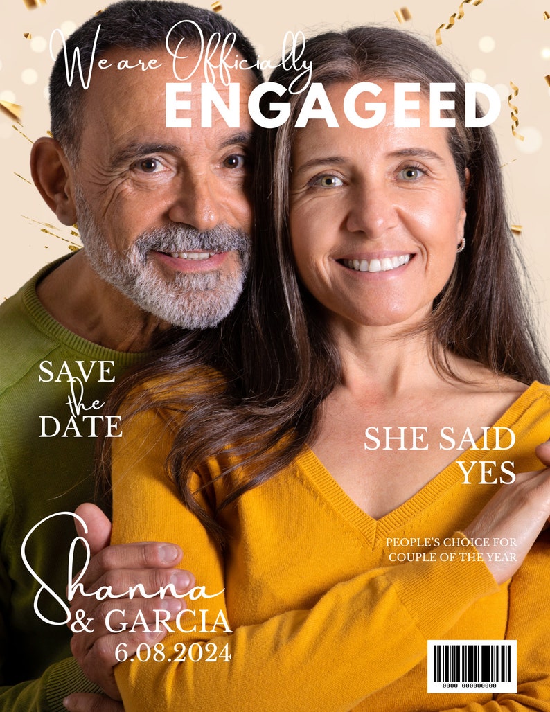 Customizable Editable Engagement Announcement Magazine Cover Editable ...