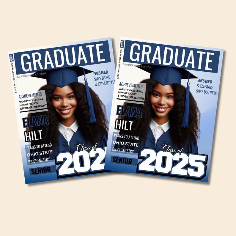 DIY Graduation Magazine Cover Personalized Senior Graduation Keepsake ...