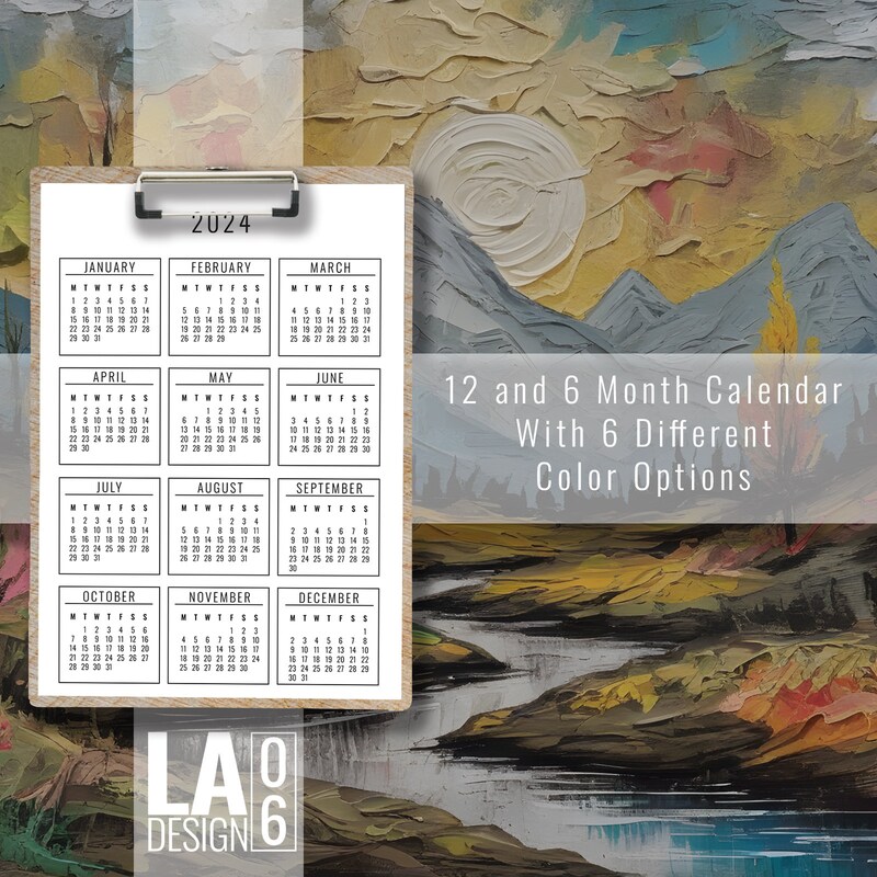 12 Month Editable Calendar - Etsy