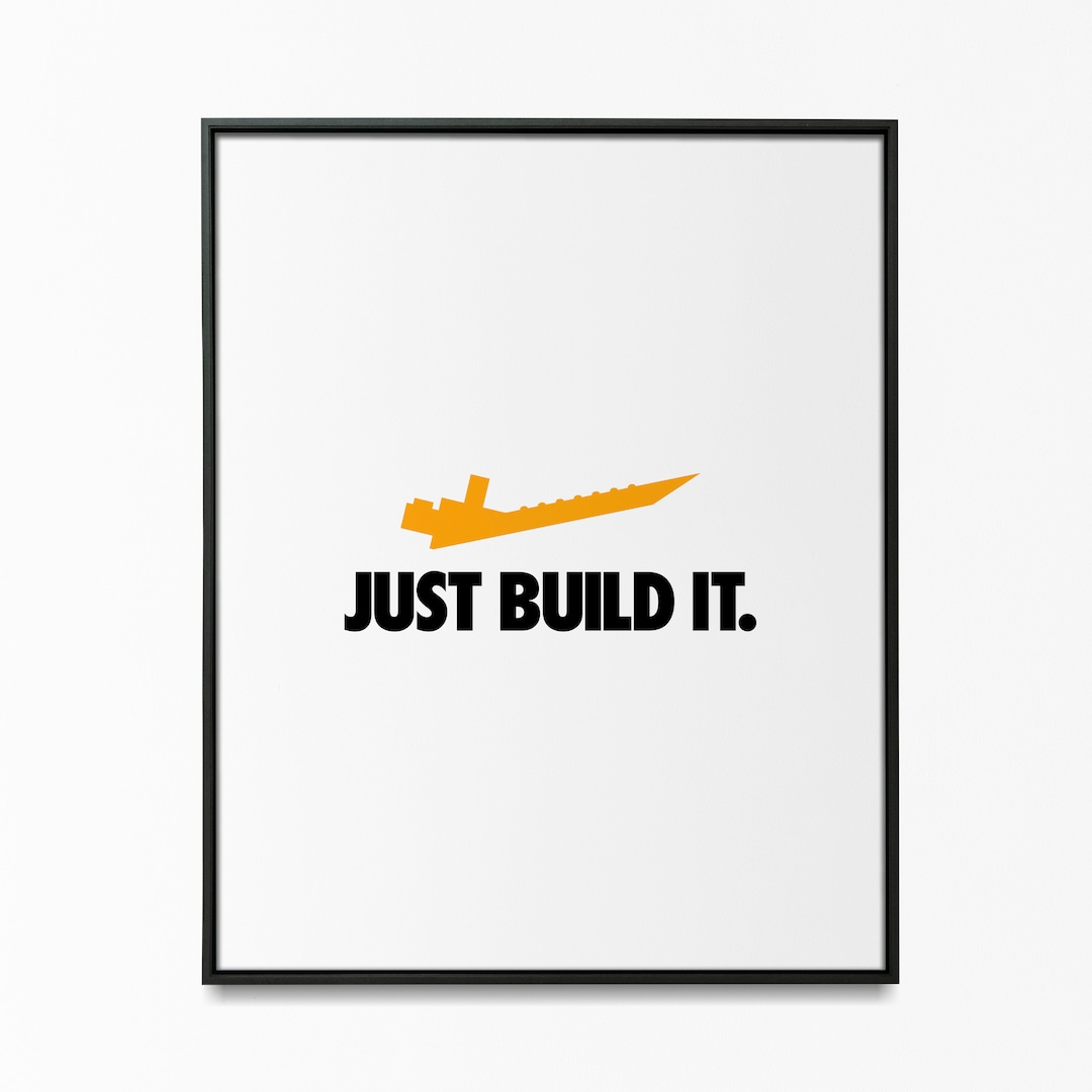 Just Build It Digital Print Funny Printable Wall Art Minimalist Home Decor Home Office Decor ...