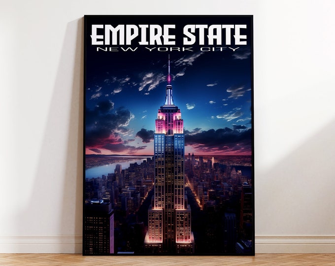 New York City Poster / Empire State Building / Vintage City Poster ...