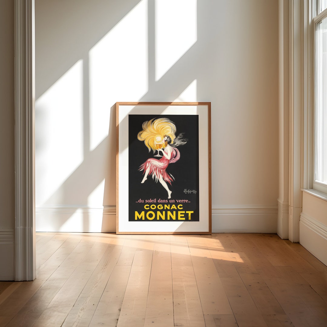Cognac Monnet, Vintage Alcohol Posters, Retro Style Bar Art, Art Deco ...