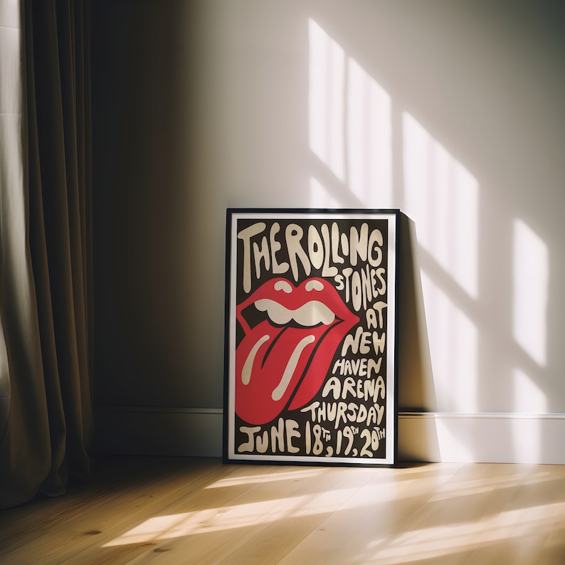 Rolling Stones Poster, Rock'n Roll Poster, Contemporary Wall Art, Music ...