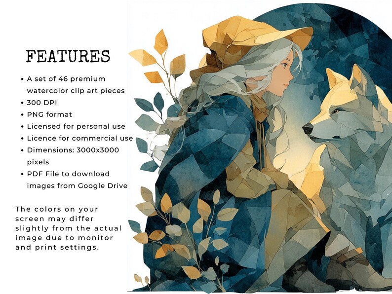 Watercolor Yule Clipart: Appalachian Forest Witchcraft PNG Set (digital ...