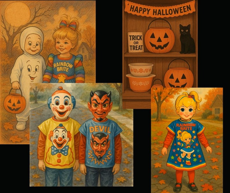 Vintage Halloween Clipart Bundle: Beistle-inspired Retro Illustrations ...