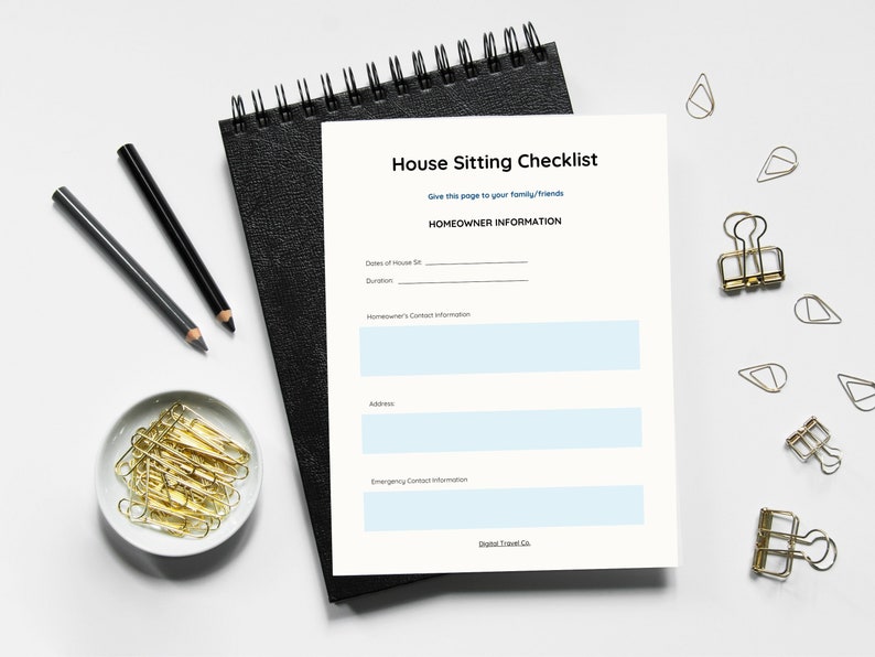 House Sitting Checklist | Vacation Checklist | House Sitter Plan | Pet ...
