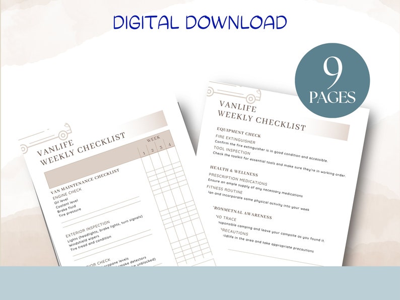 Vanlife - RV Printable Checklist | RV Planning | Maintenance Checklist ...