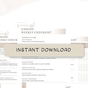 Vanlife - RV Printable Checklist | RV Planning | Maintenance Checklist ...