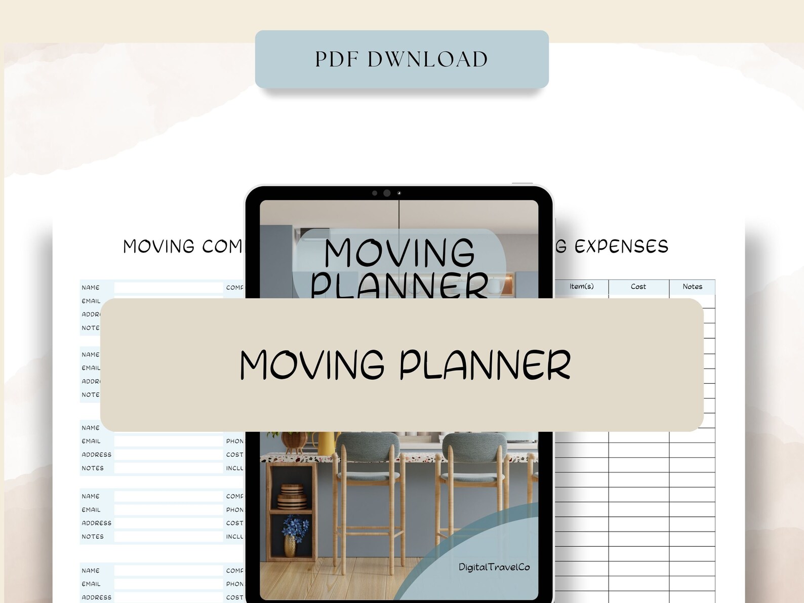 Moving Printable Planner | Moving Checklist | Change of Address ...