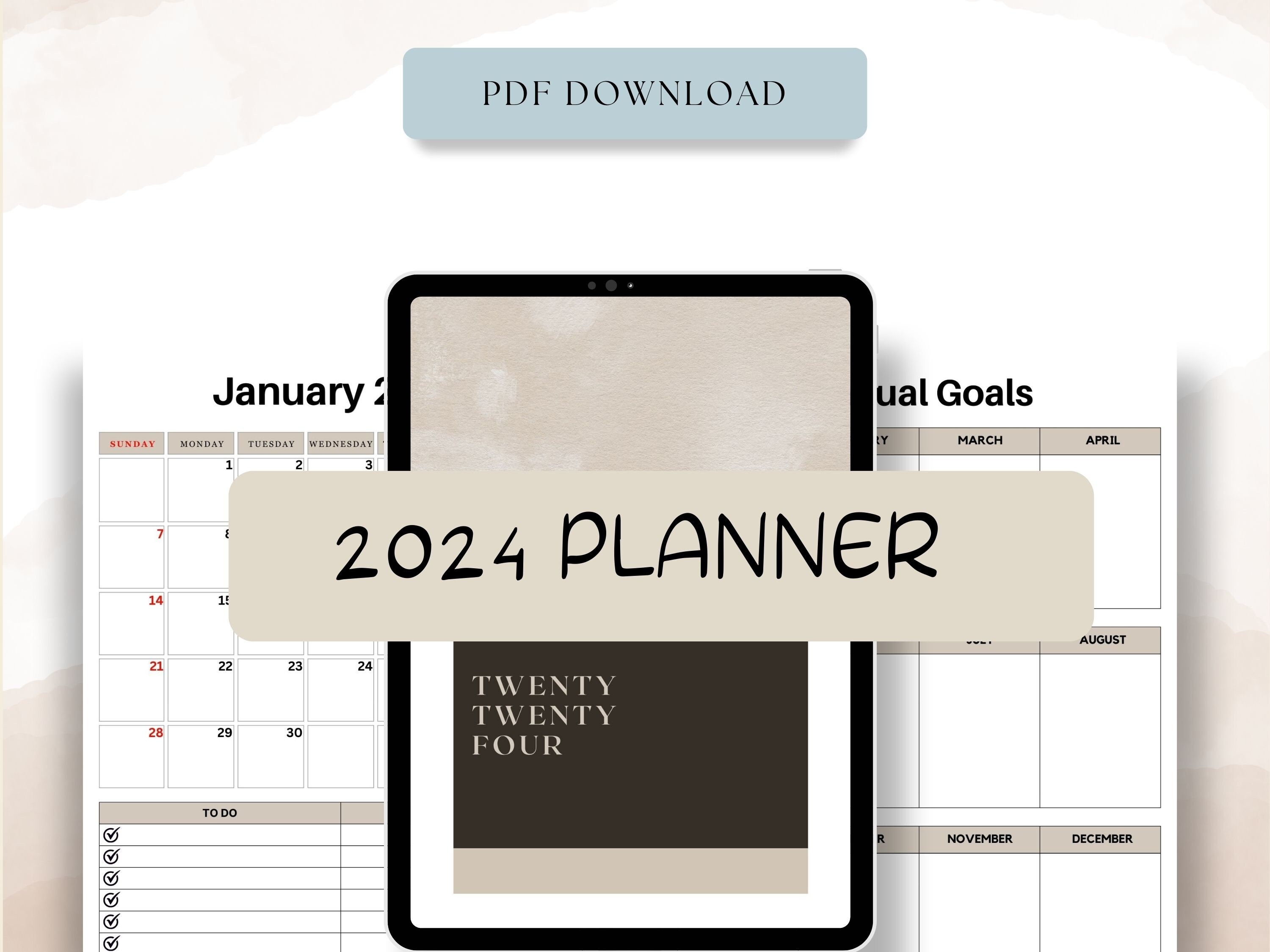 2024 Daily Weekly Monthly & Yearly Planner Dated Digital Planner ...