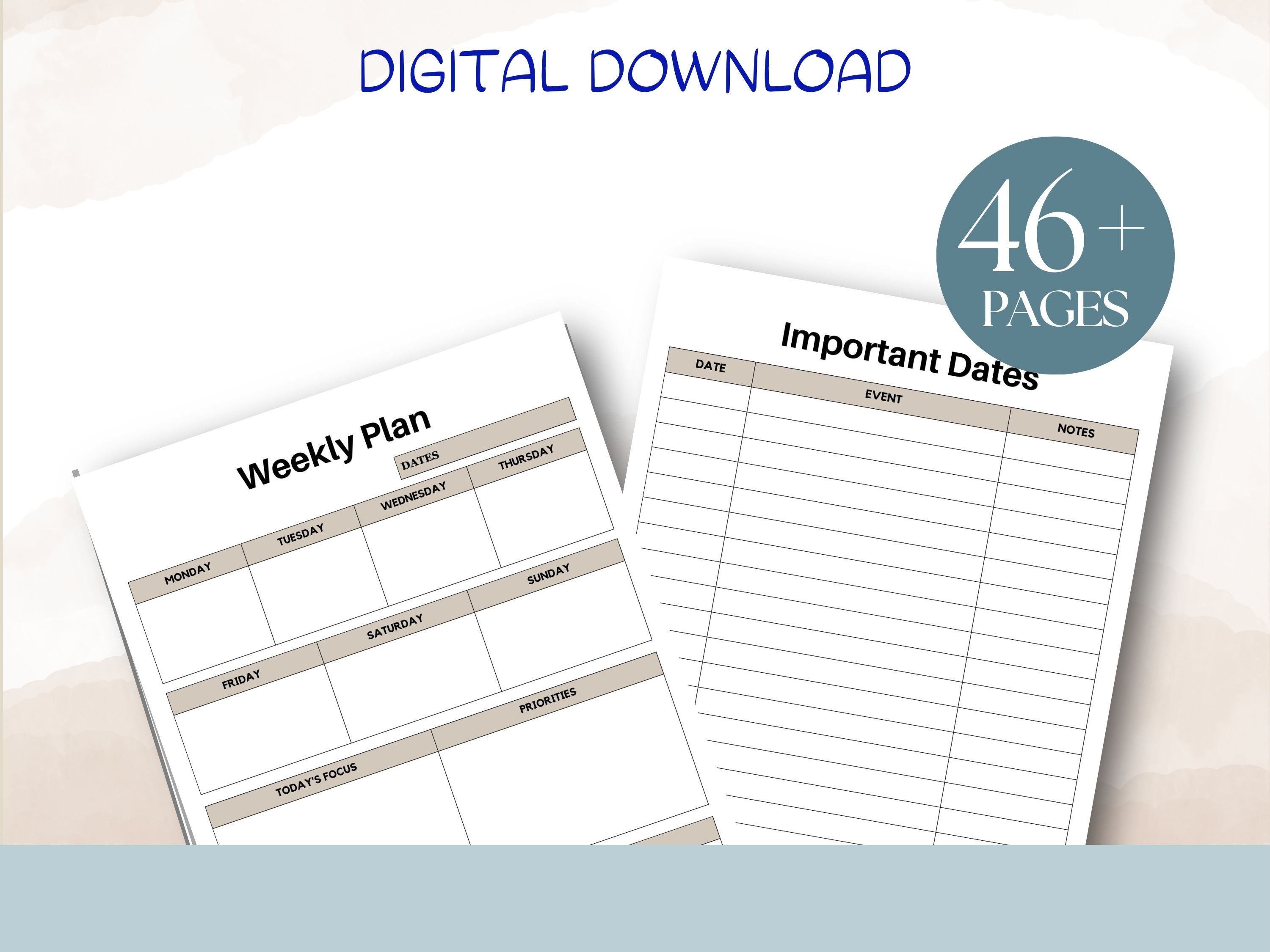 2024 Daily Weekly Monthly & Yearly Planner Dated Digital Planner ...