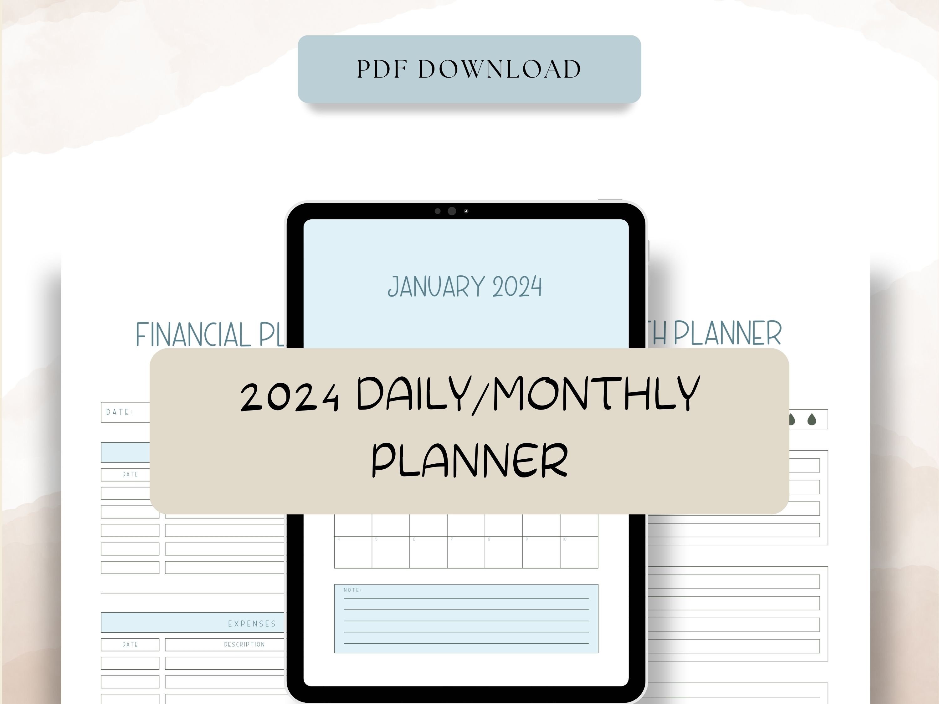 2024 Daily & Monthly Planner Dated Digital Planner Goodnotes Digital ...