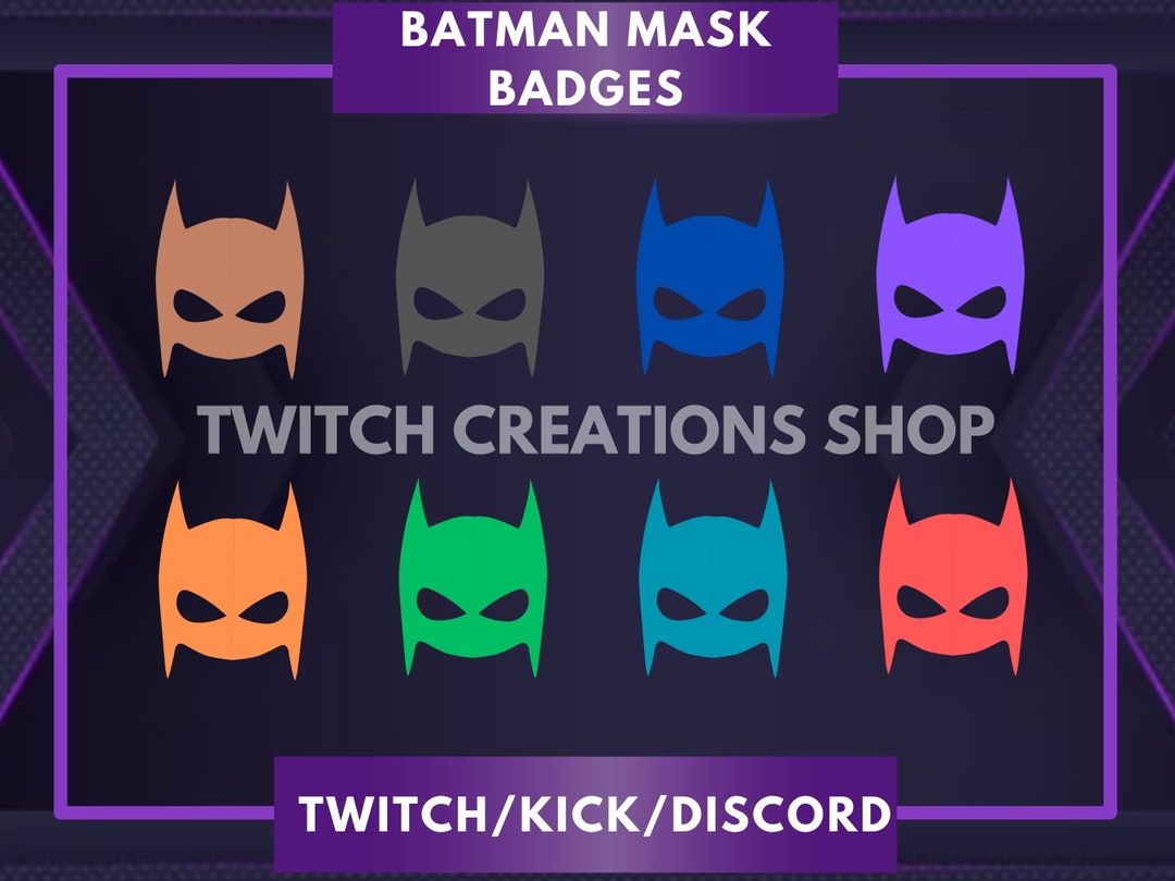 Set of 8 Mask Badges Anime-themed Sub Badges for Subscribers on Twitch ...