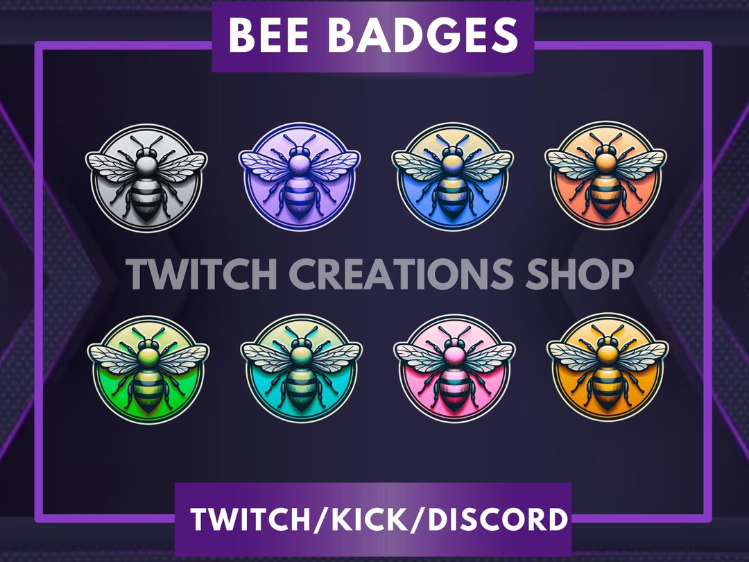 Introducing Bee Twitch Badges Suitable for Discord and Twitch. These Insect-themed Graphics Add ...