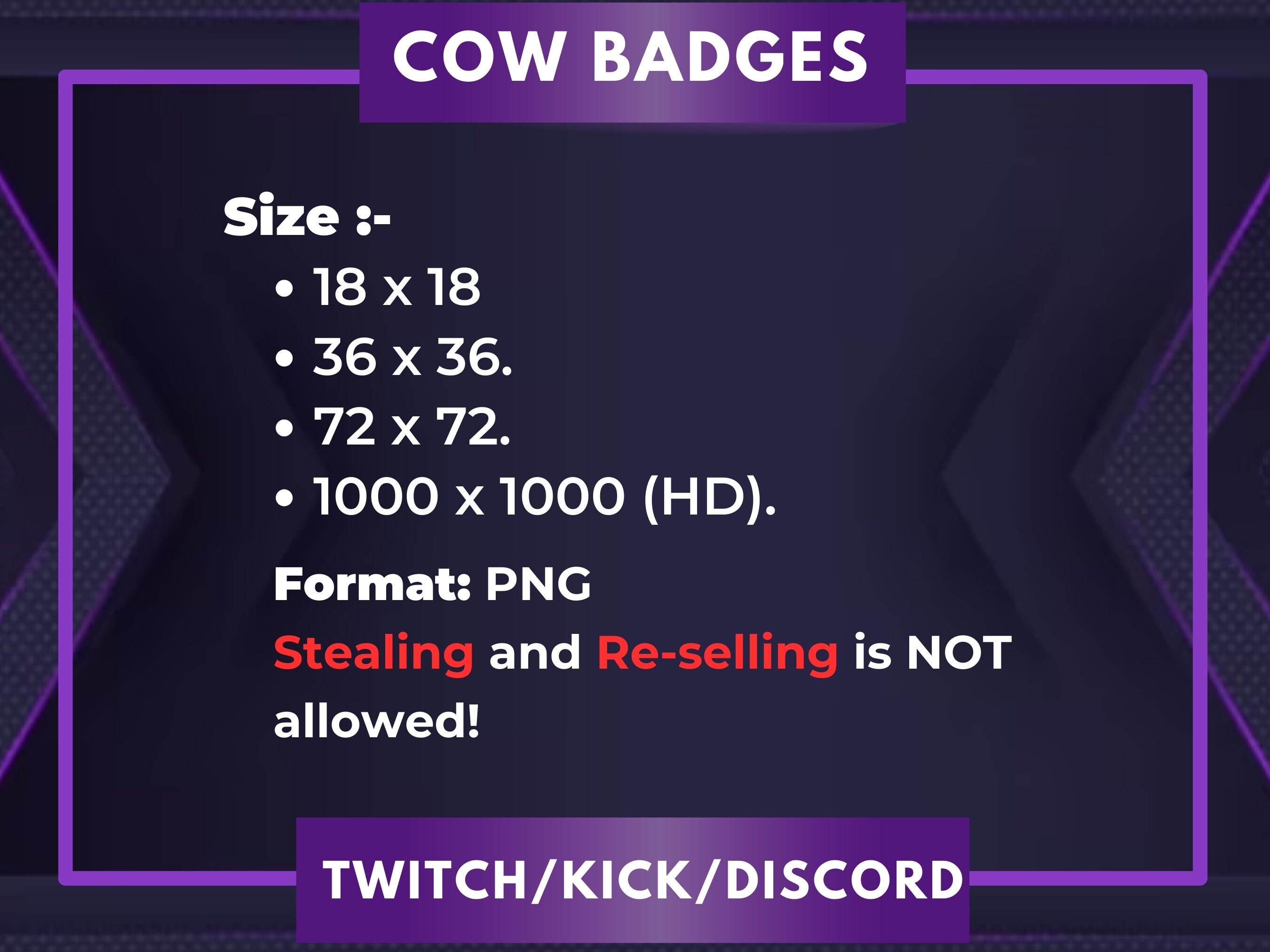 Cow Twitch Sub Badges Are Available for Digital Download. These ...