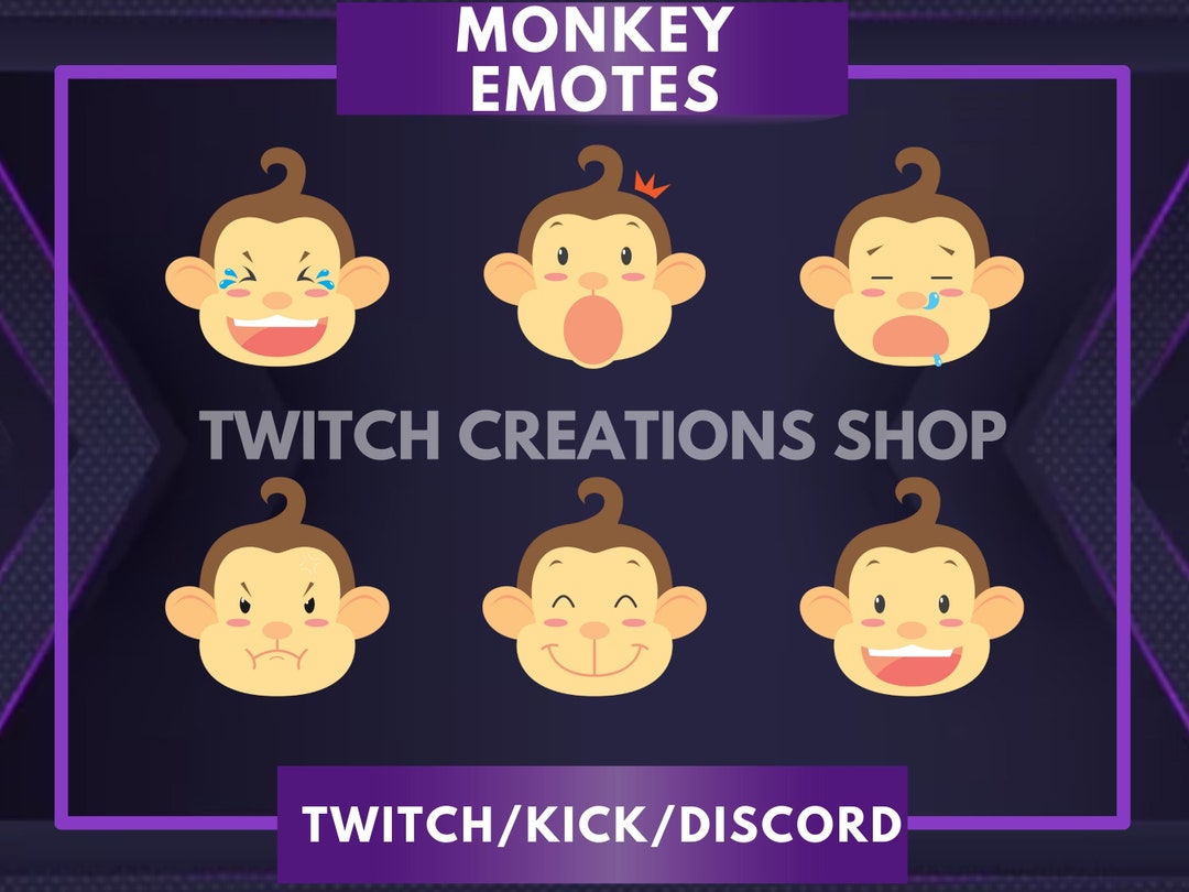 Monkey Emote Bundle for Twitch | Youtube Emotes | Discord Emotes ...