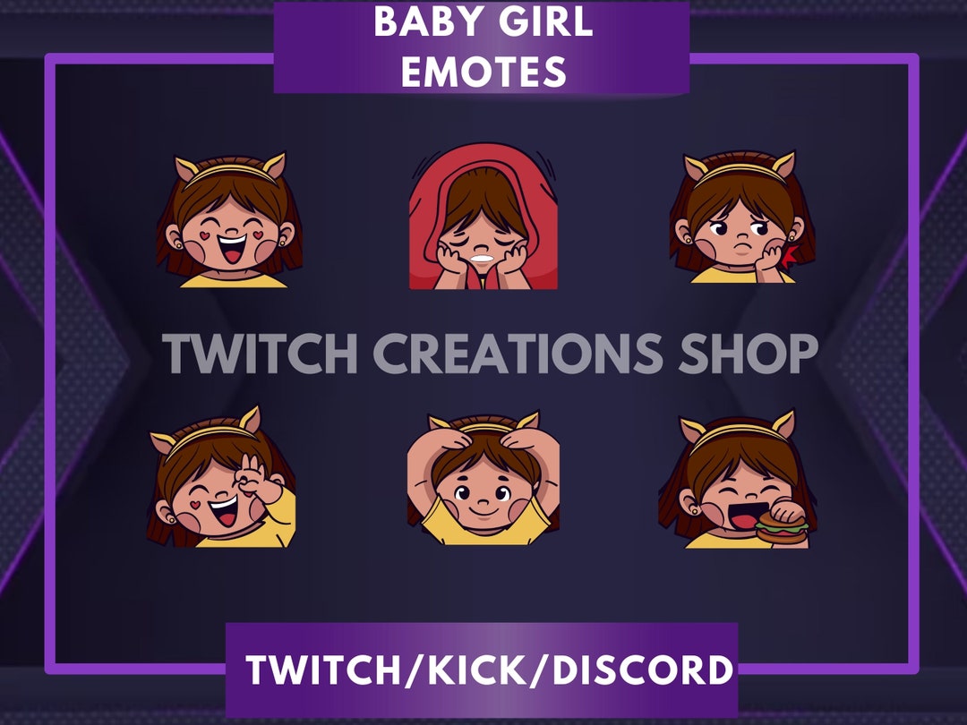 Twitch Baby Girl Emote Discord Emote Cat Girl Young Emotes Cute ...
