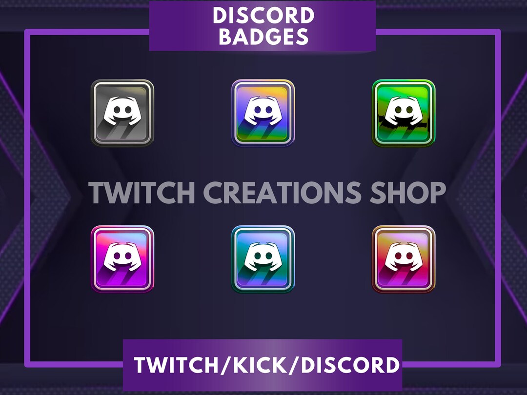 Discord Logo Sub Badges (6 Pack) for Twitch, Youtube, Discord | Cute ...