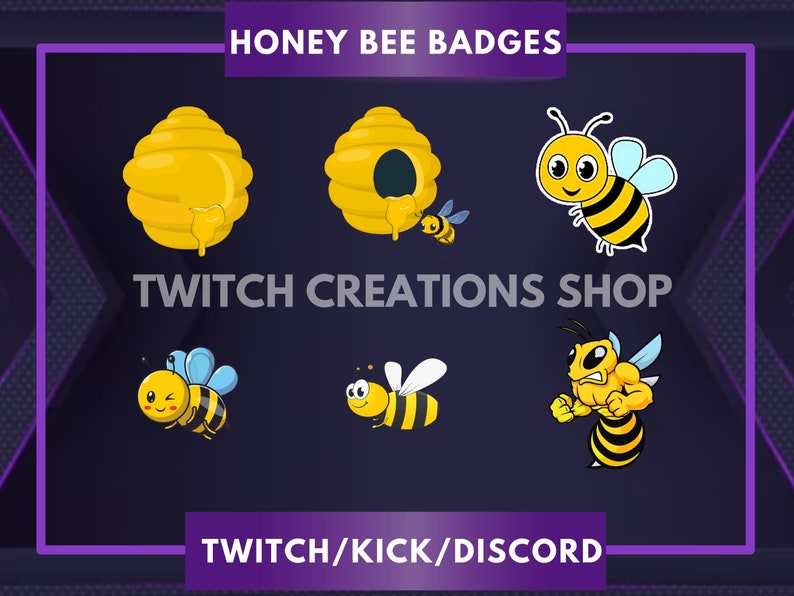 Honey Bee Twitch Badges | Bug Badges | Honey Bee Bit Badges | Cheer Badges | Streamer. - Etsy
