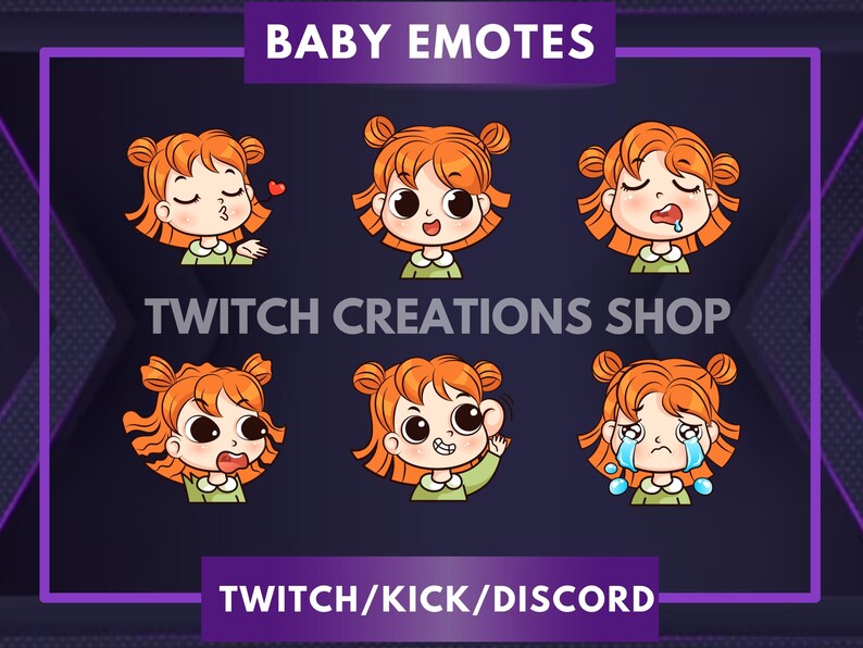 Cute Baby Girl Emotes Twitch and Discord Emotes Instant Download ...
