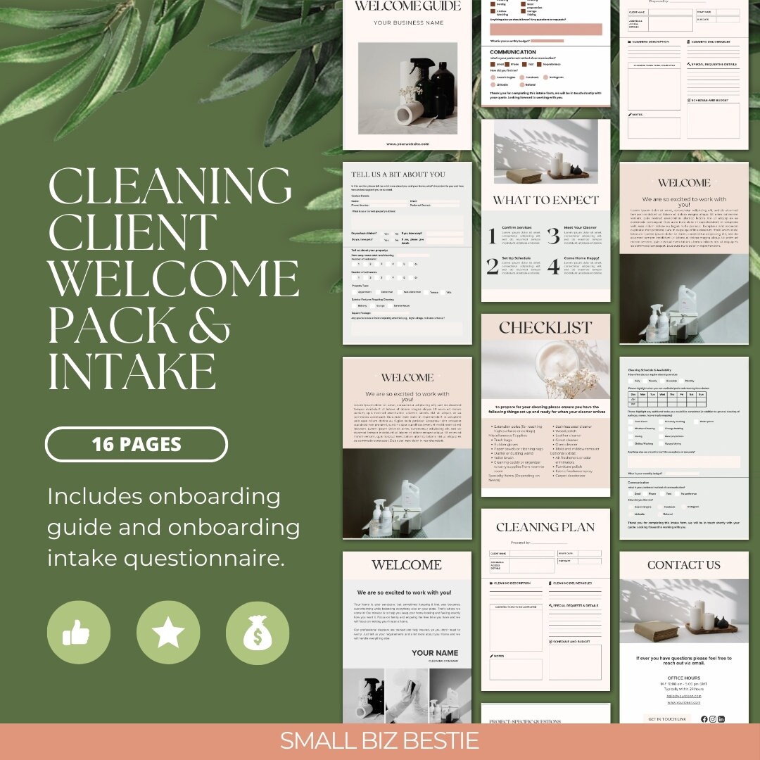 Client Intake Form Cleaning Business Commercial Cleaning Service Guide ...