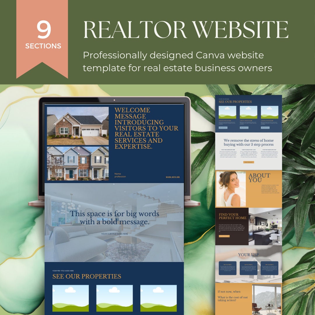 Realtor Website Template Real Estate Canva Websites Property Portfolio ...