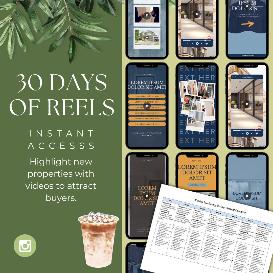 Realtor Instagram Reel Real Estate Reels Guide 30 Days Canva Templates ...