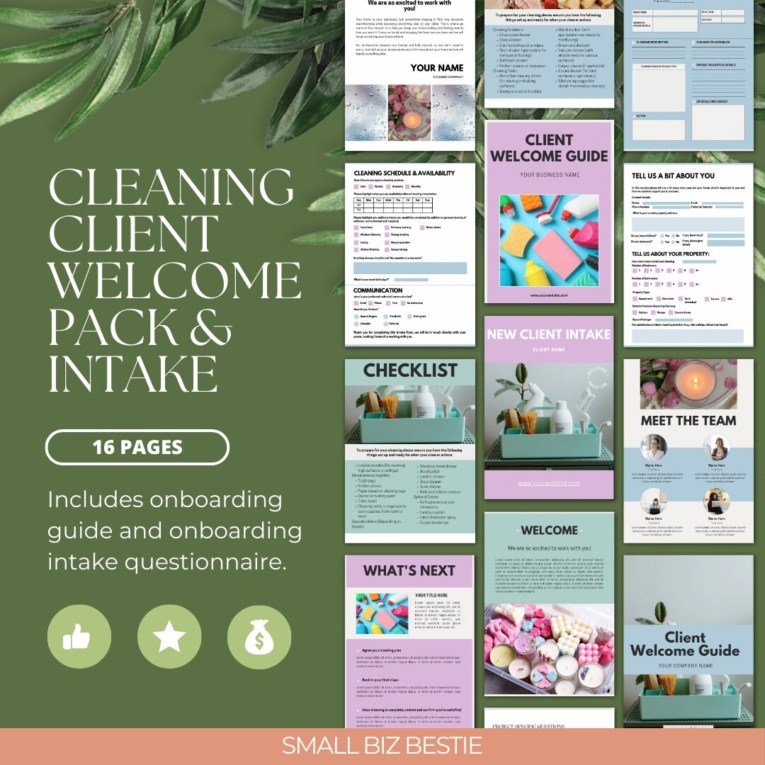 Client Intake Form Cleaning Business Commercial Cleaning Service Guide ...