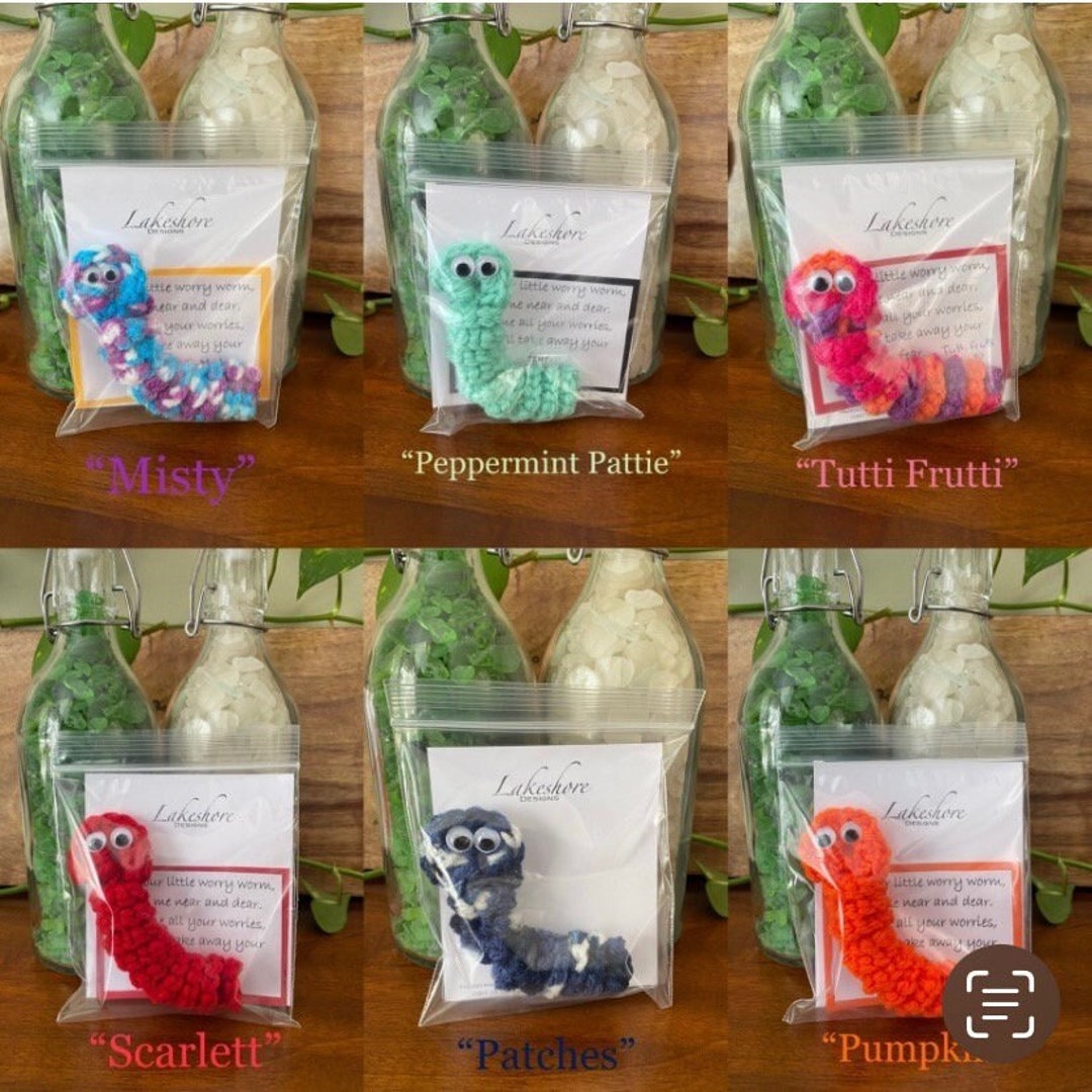 Worry Worms, Stress Toy, Fidget Toy, ADHD Toy, Anxiety Toy, Handmade ...