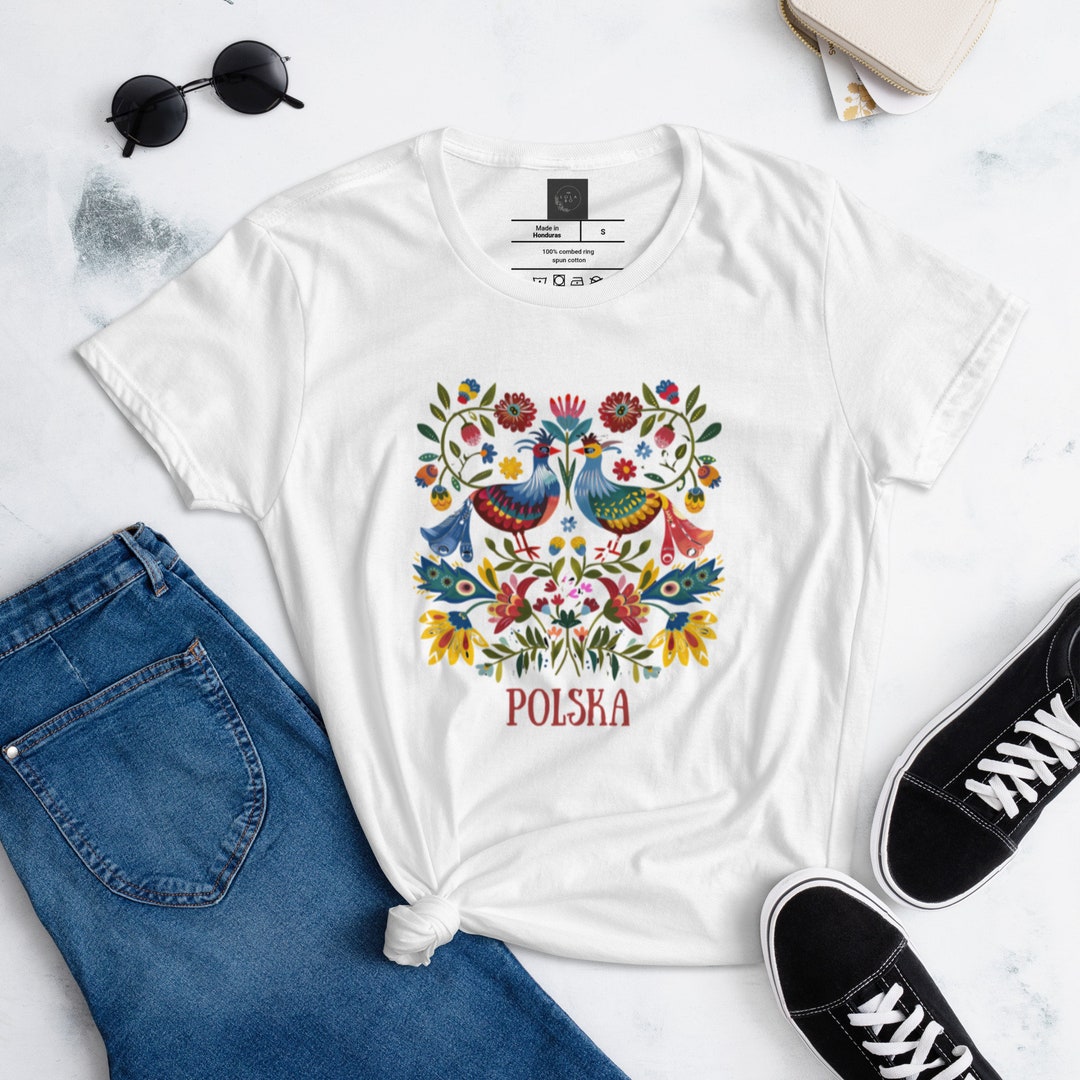 POLISH FOLK ART | Women's Short Sleeve Fitted T-shirt | Polish, Polish ...