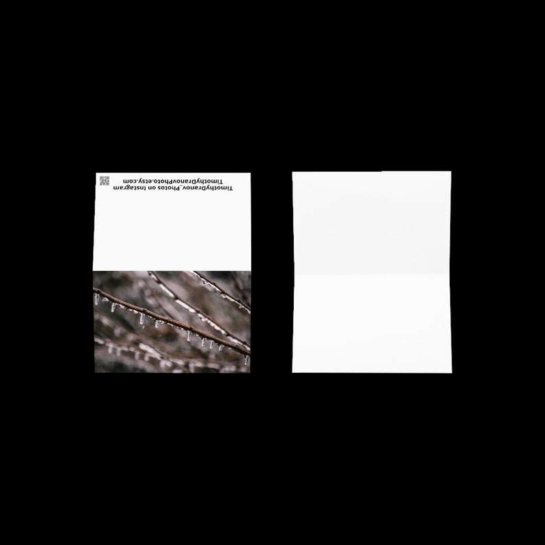 Greeting Card Frozen Branch Stunning Art Cold Blur Blank Card ...