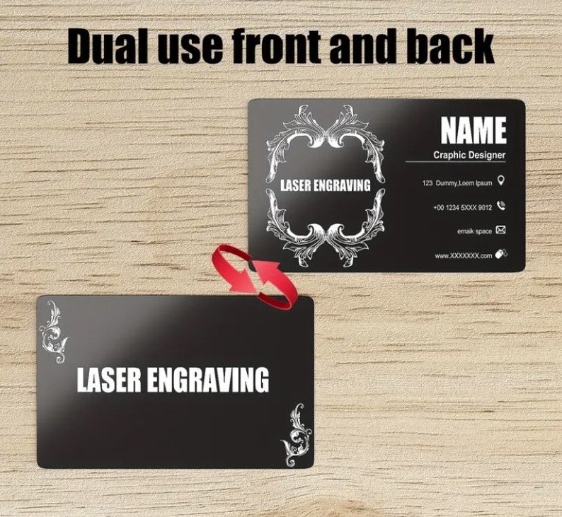 Custom Engraved Metal Business Card - Etsy
