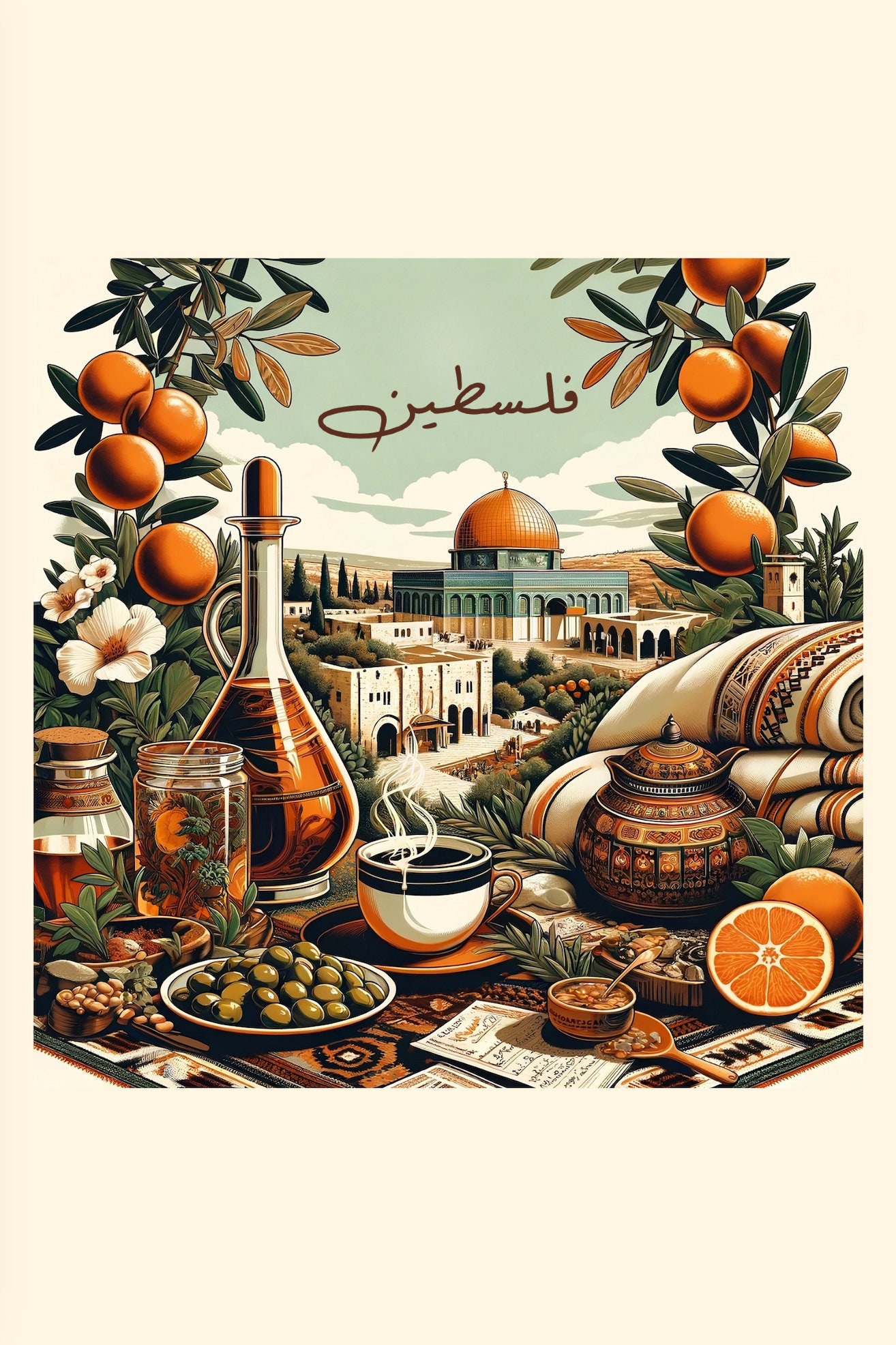 Palestine Cultural Print | Arabic | Digital Travel Poster - Etsy